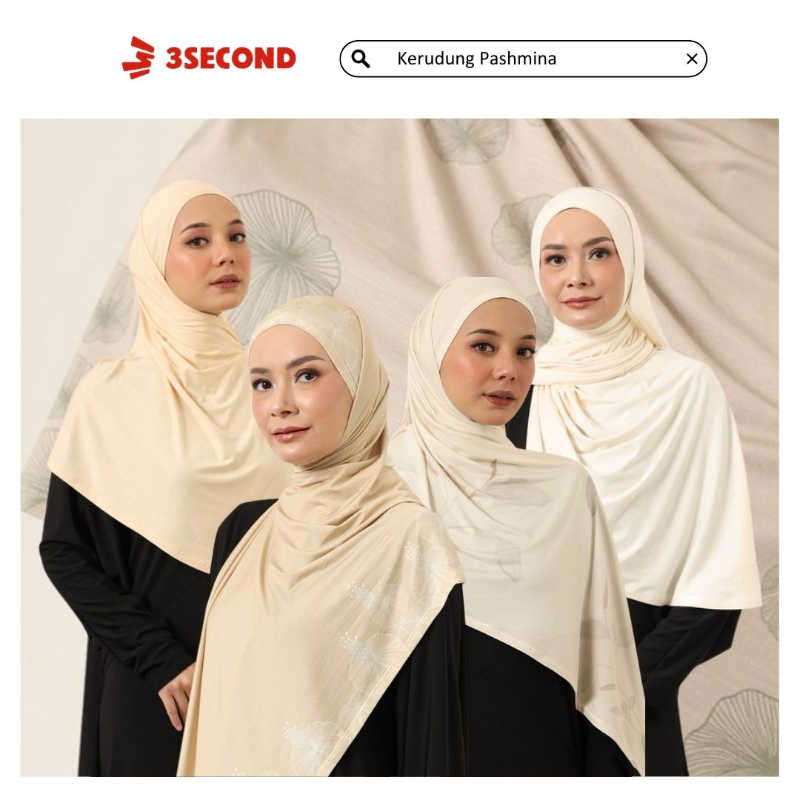 2 Series Kerudung Pashmina Premium dari Hanna Hijab, Effortless! - 3Second